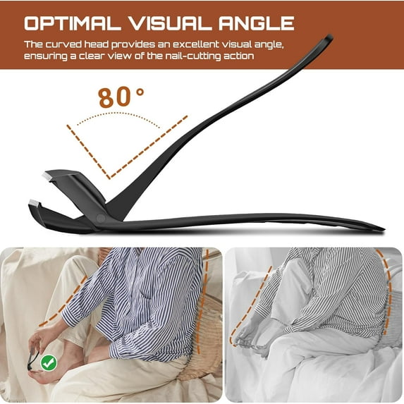 JINYUN-Toenail Clippers for Seniors Thick Toenails, Upgrade Angled Head ...