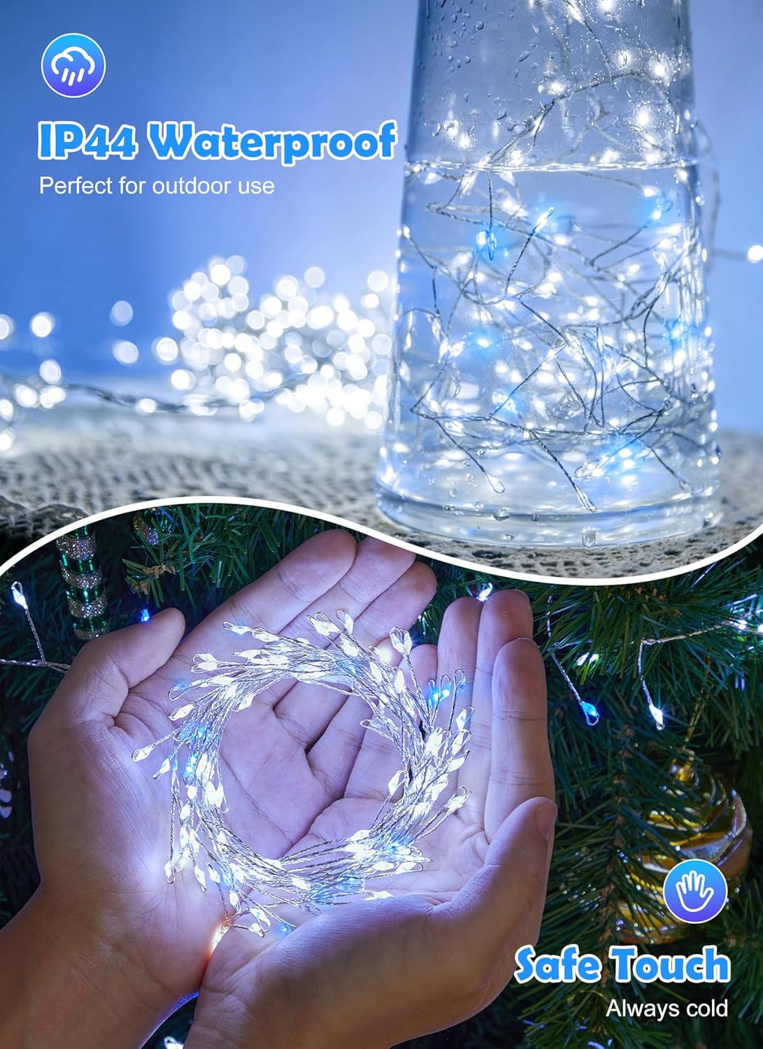 JINYUN-Twinkle Lights Battery Operated with Timer, 4Pack Total 480LED ...