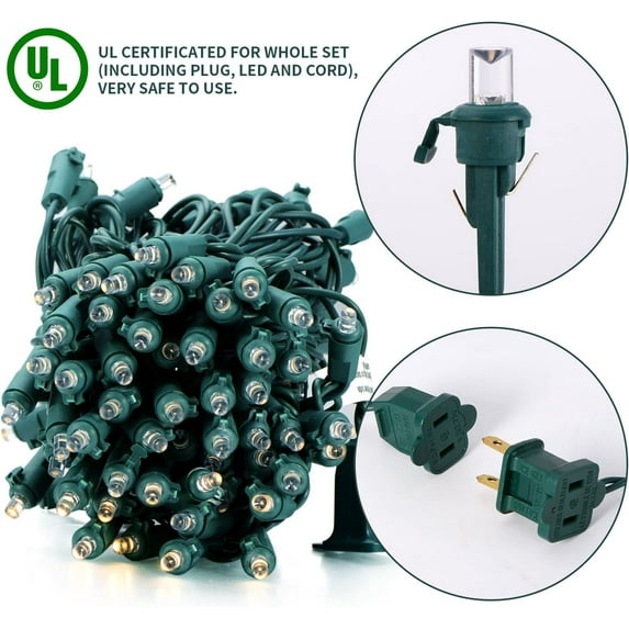 JINYUN-Upgraded 66FT 200 LEDs Christmas String Lights Outdoor Indoor ...