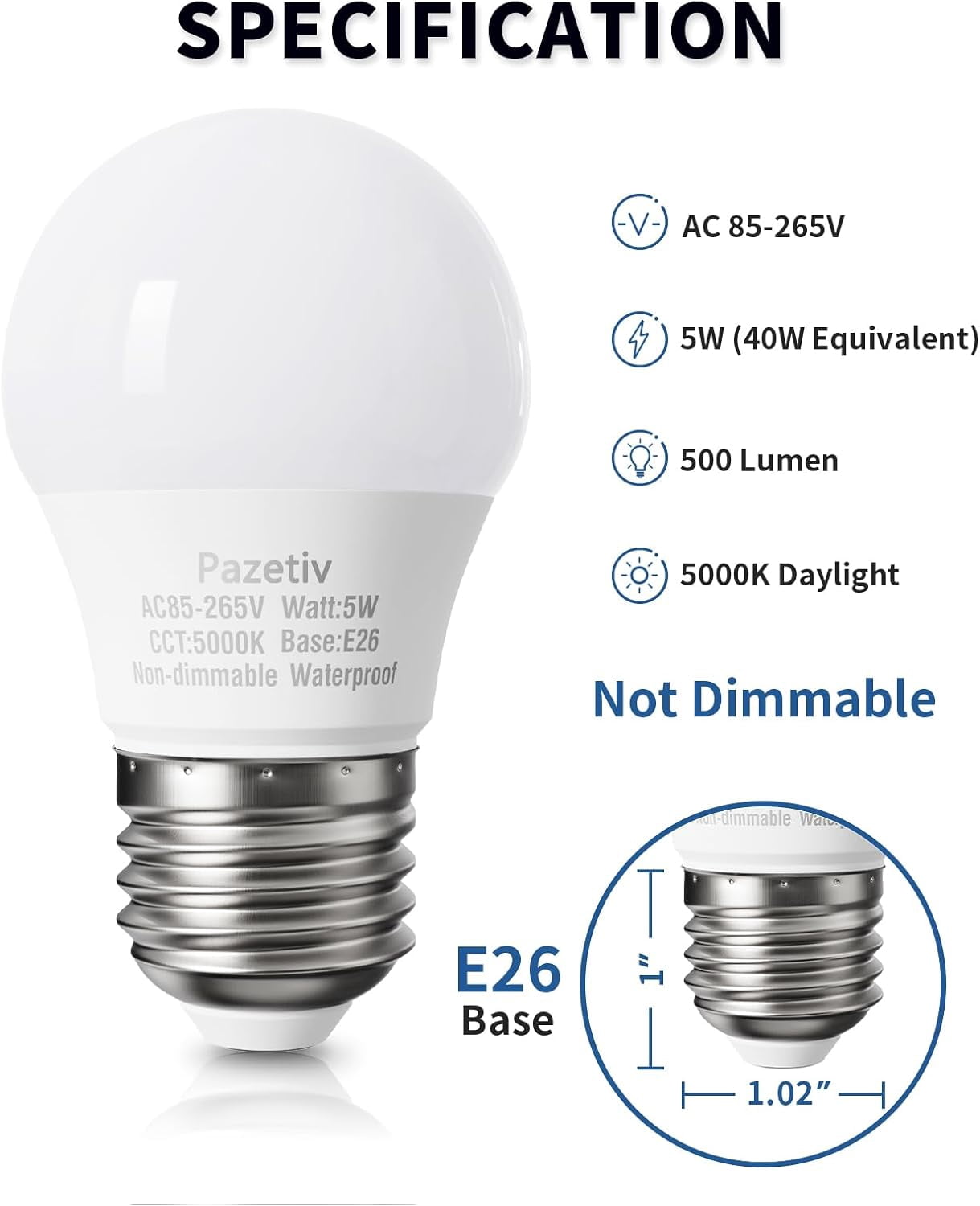 JINYUN-Waterproof LED Refrigerator Light Bulbs 40 watt Equivalent, 120V ...