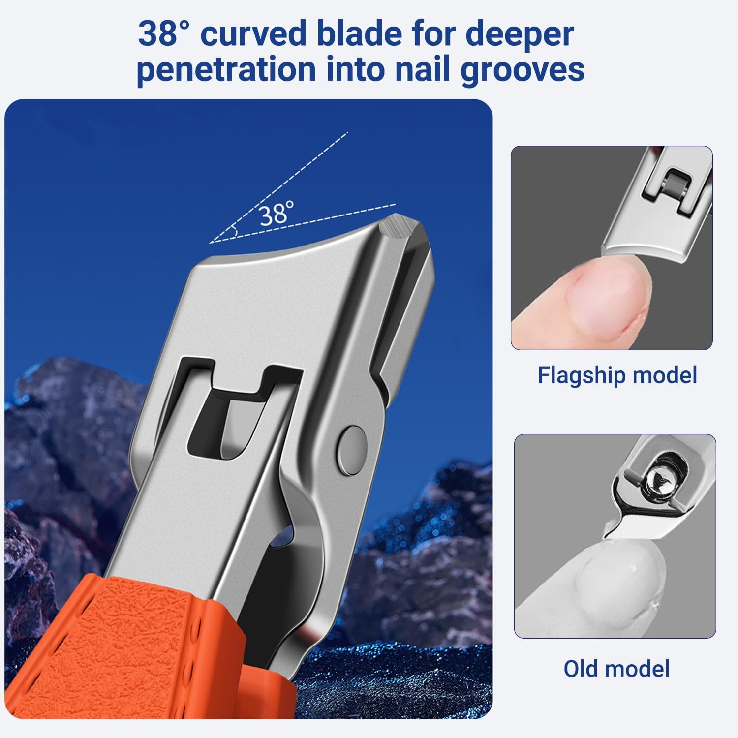 JINYUN-Wide Jaw Opening Anti-Splash Slanted Toenail Clippers - Ultra ...