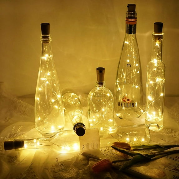 JINYUN-Wine Bottle Lights with Cork, Battery Operated 15 Pack 20 LED ...
