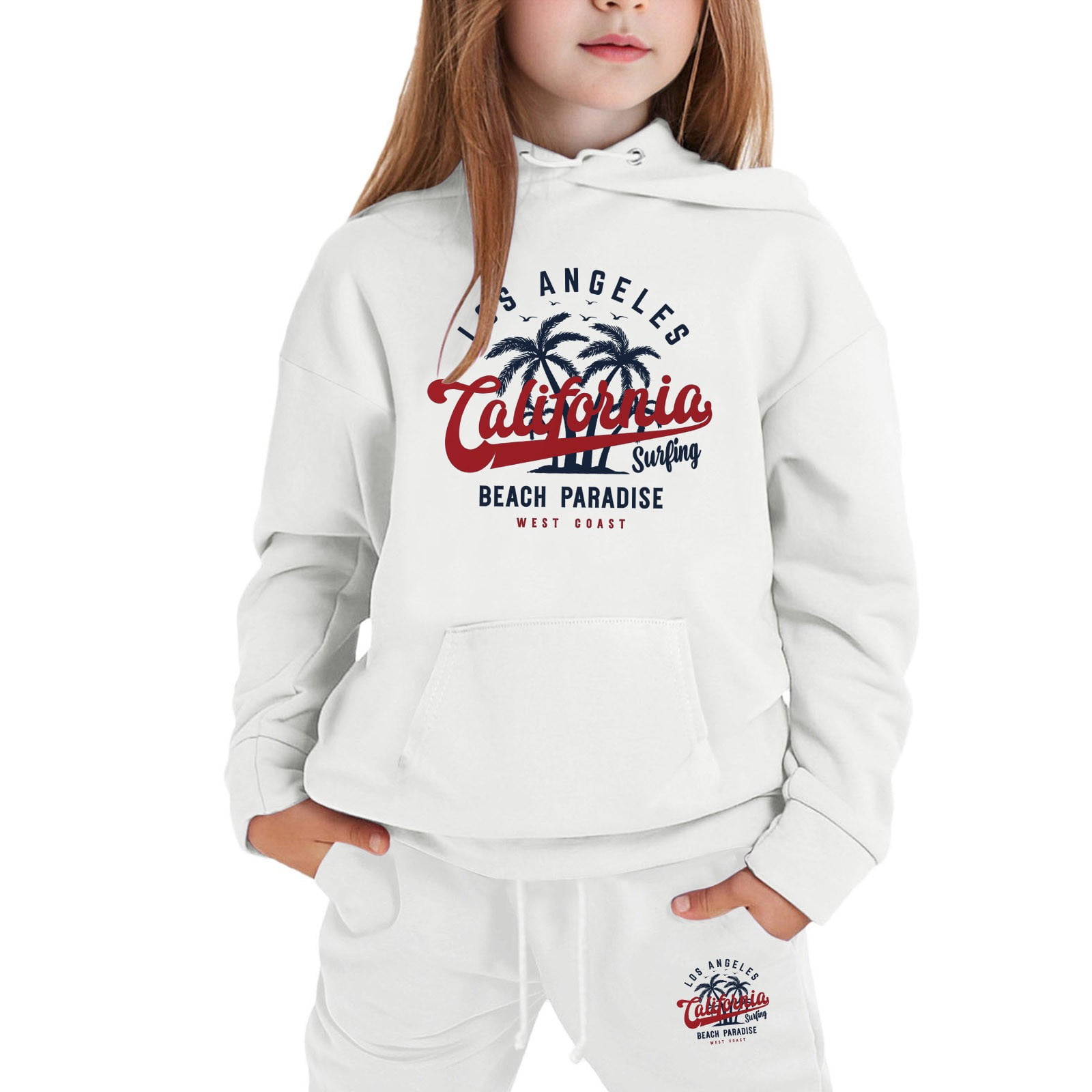 Jamsmile Toddler Girls Outfits Sets Letters Print Long Sleeve Hoodie + Pants Sleepwear Girls Pjs ...