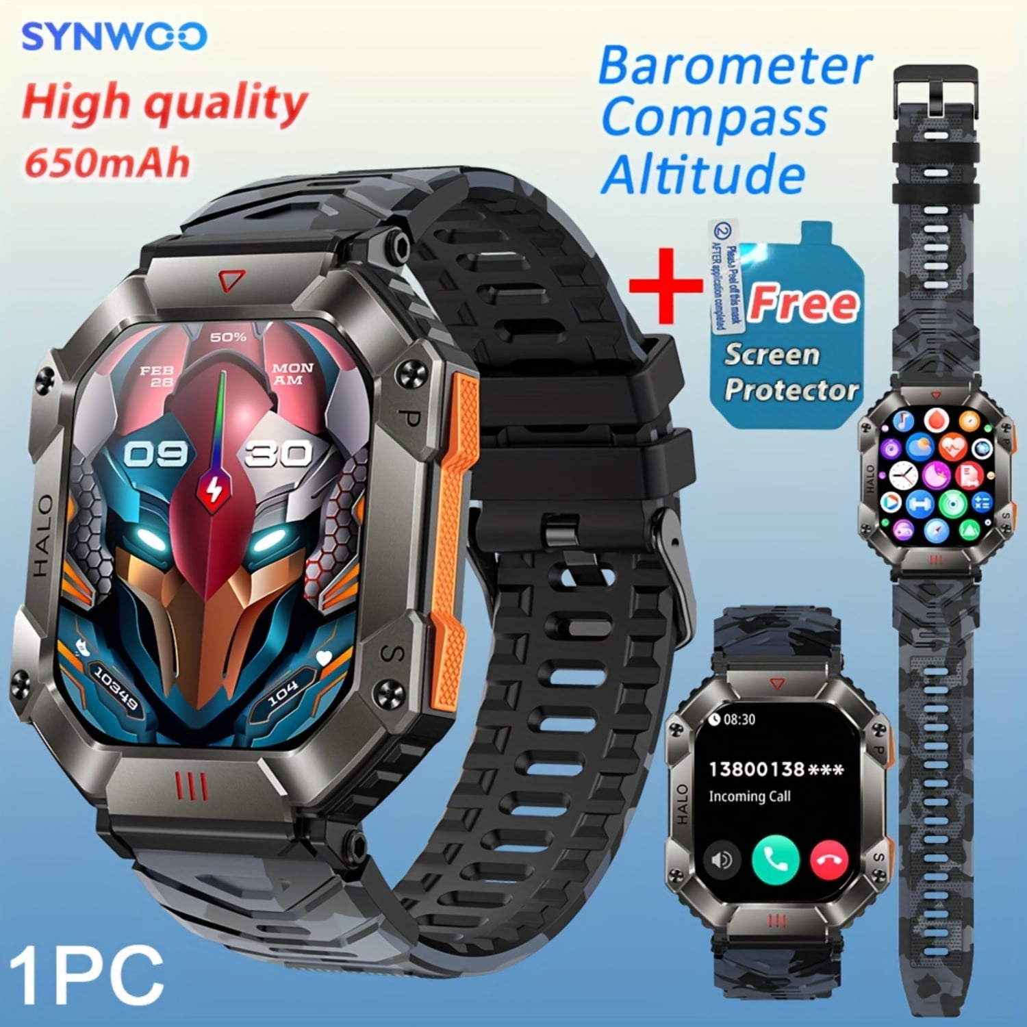 JINZHOULS Smart Watch Fitness Watches With Wireless Calls Compass ...