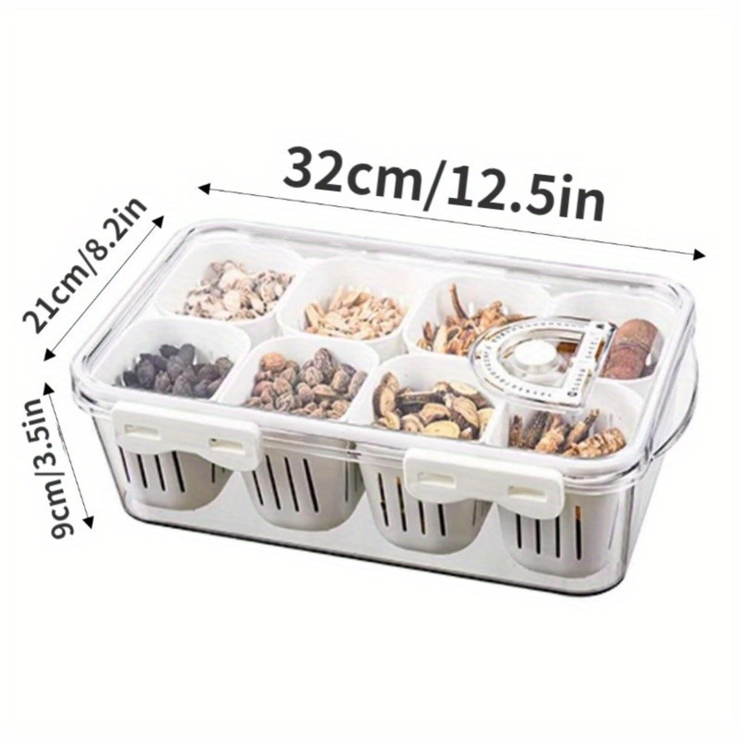 JINZHOUSHANB Clear Stackable Divided Food Serving Tray with Lids ...