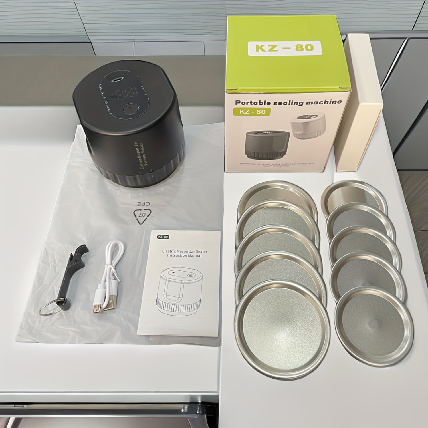 JINZHOUSHCH Long-lasting Cordless Mason Jar Vacuum Sealer Kit for Food ... JINZHOUSHCH Long-lasting Cordless Mason Jar Vacuum Sealer Kit for Food ...