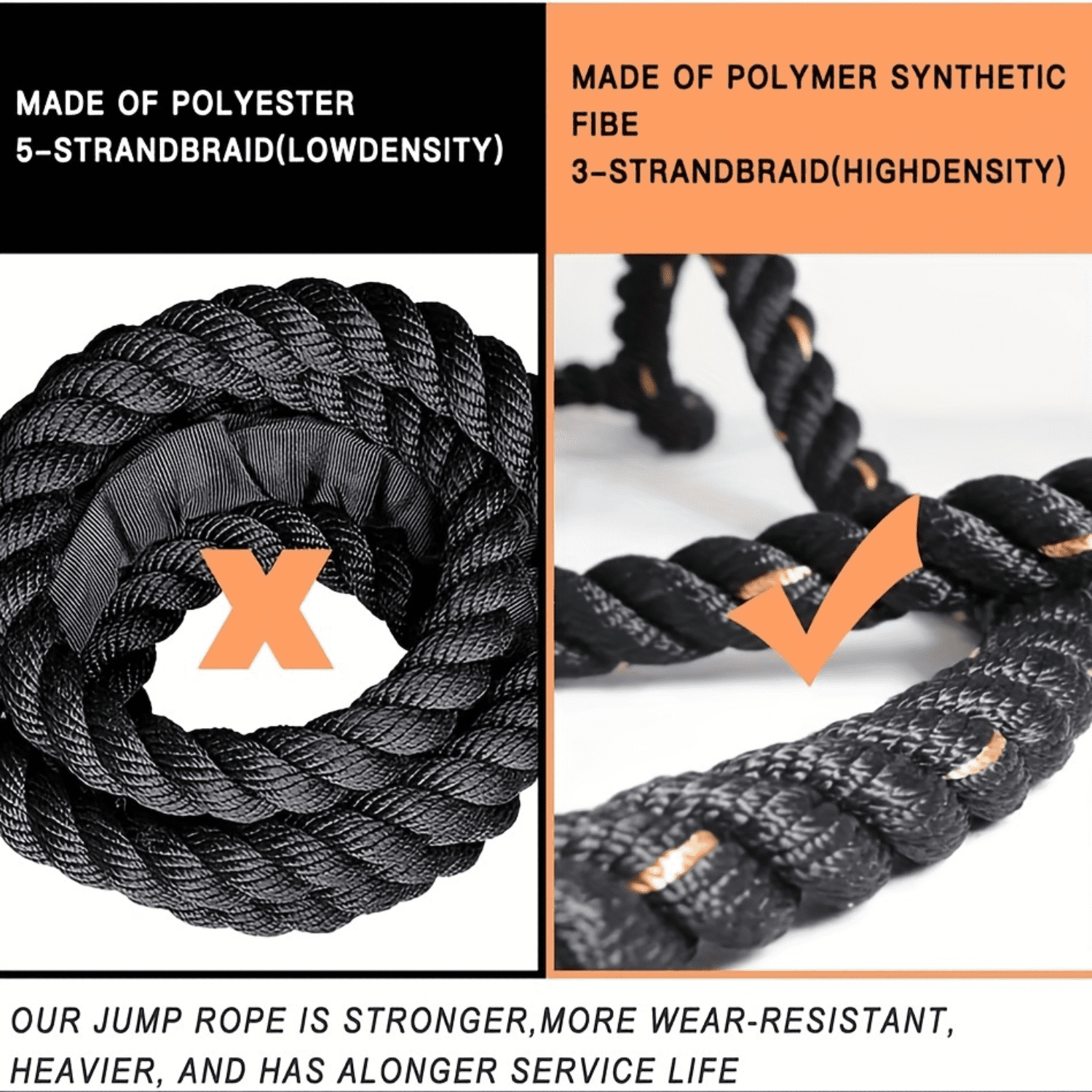 JINZYQ Fitness Equipment Heavy Duty Weighted Jump Rope for Strength and ...