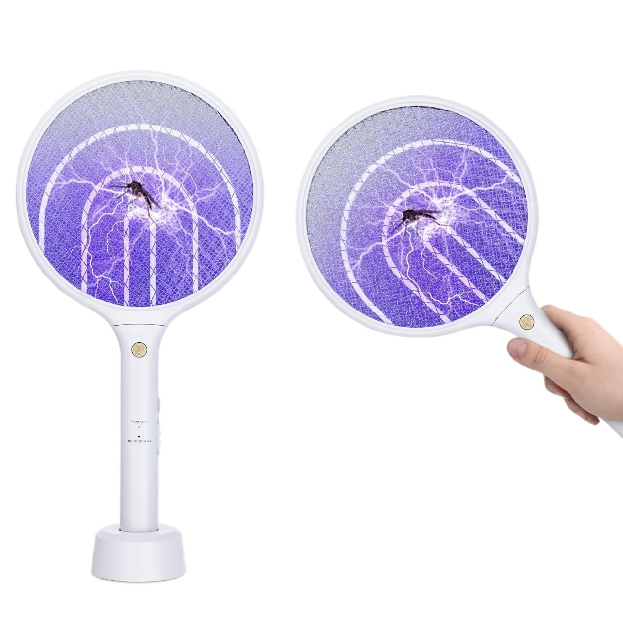 JINpf 2 Pack Electric Fly Swatter Racket Bug Zapper 2 in 1 Mosquito ...