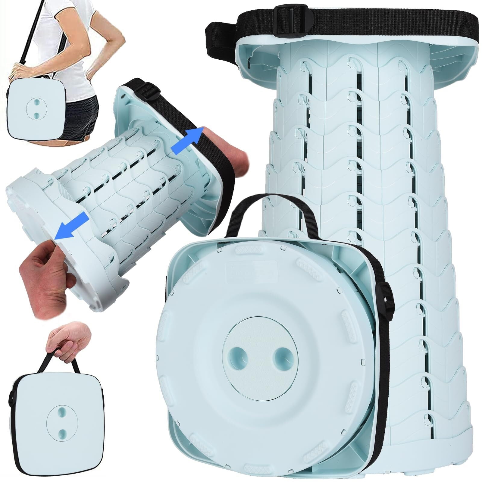 JINpf Collapsible Stool, 400lbs Max Weight, Lightweight But Sturdy ...