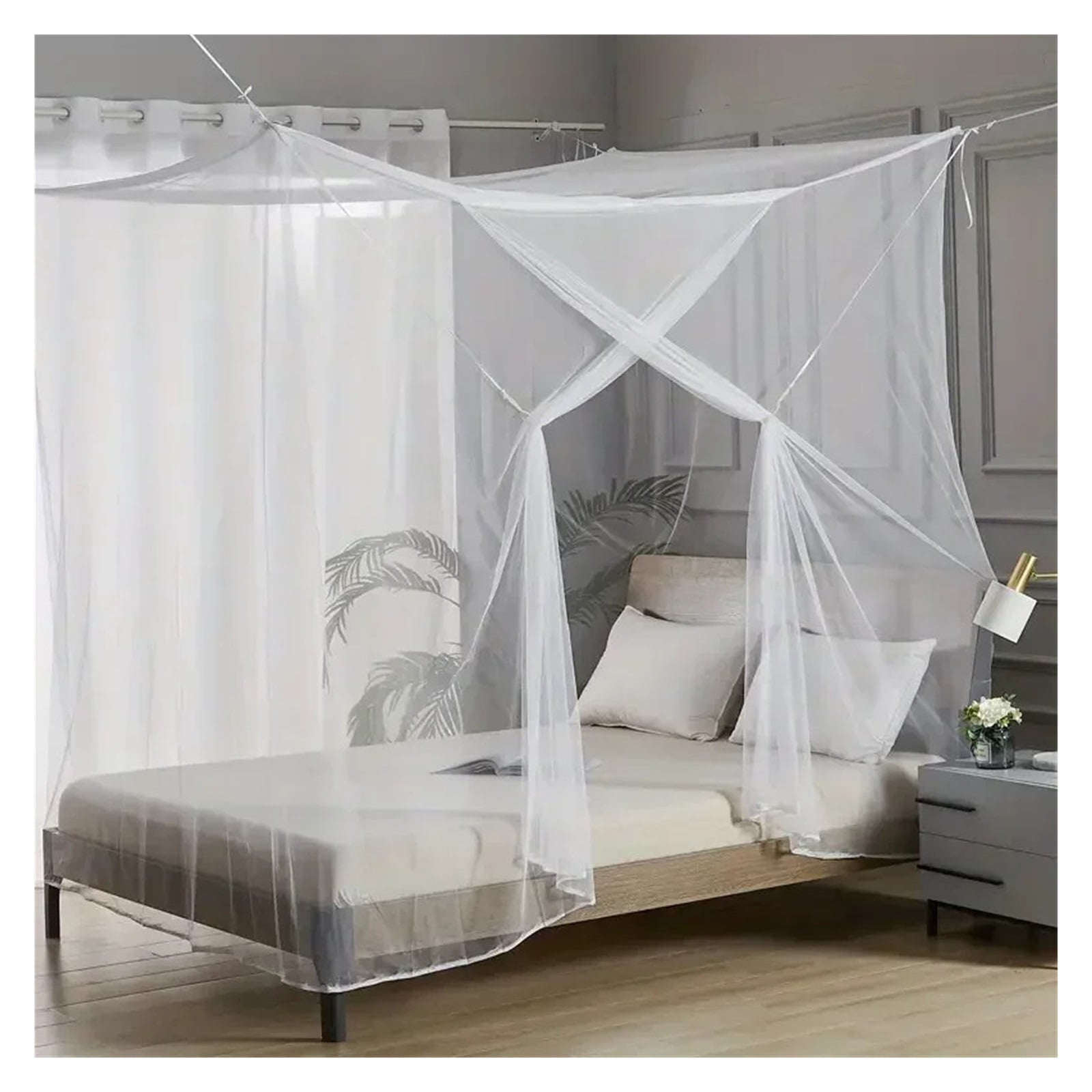 JINpf Home Tent White Mesh Portable Square Foldable Mosquito Control ...