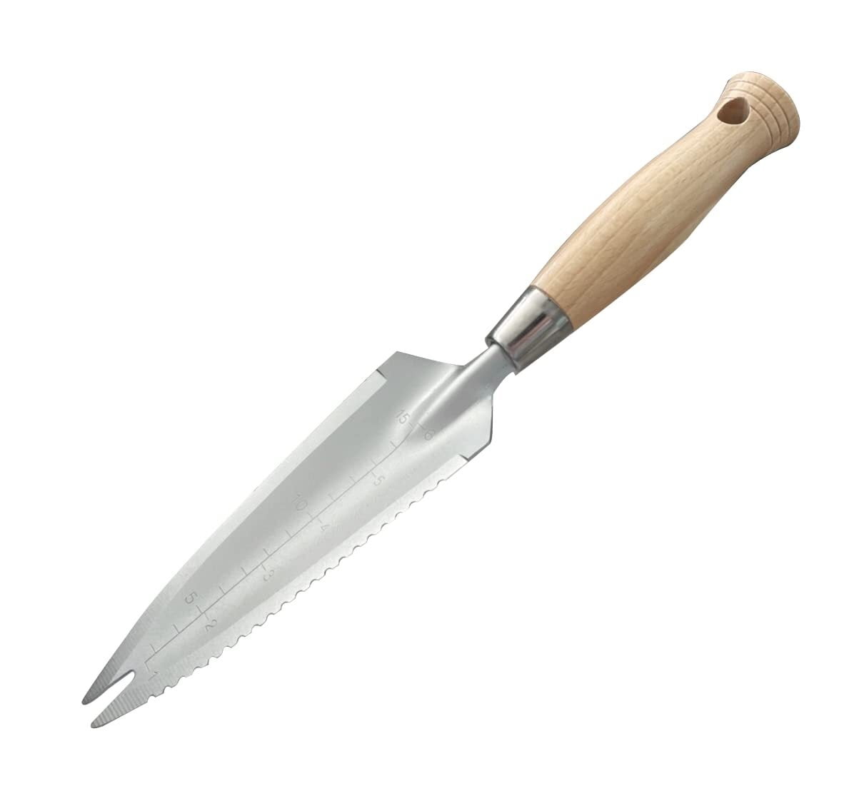 JINpf Steel Garden Trowel with Forked Tip and Depth Markings, Weeding ...