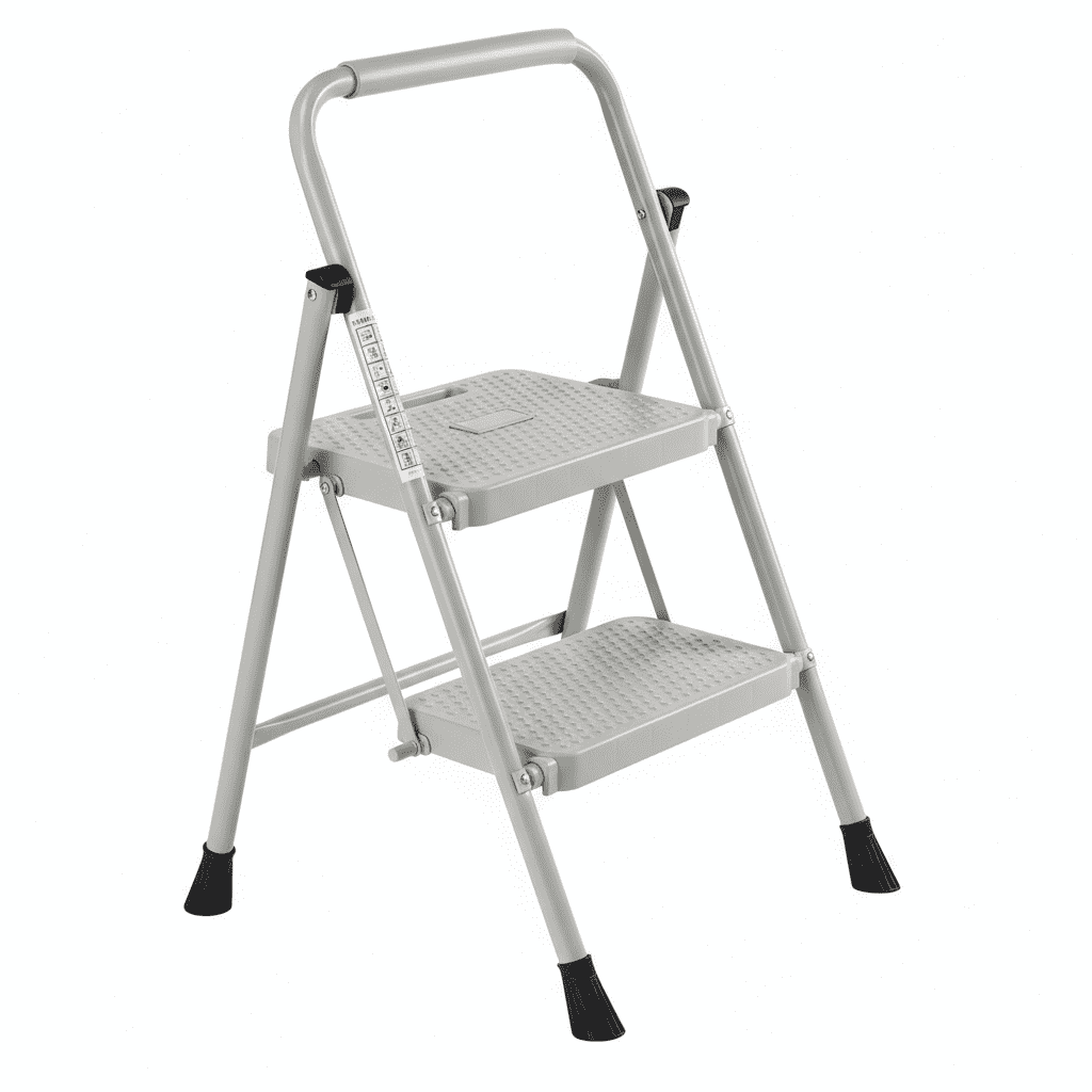 JIOABL 2 step ladder, 28-Inch Iron Step Stool with Non-Slip Pedals and ...