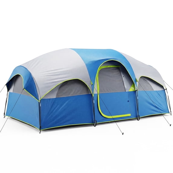 JIOABL 8 Person Camping Tent with Room Divider, Waterproof Polyester ...