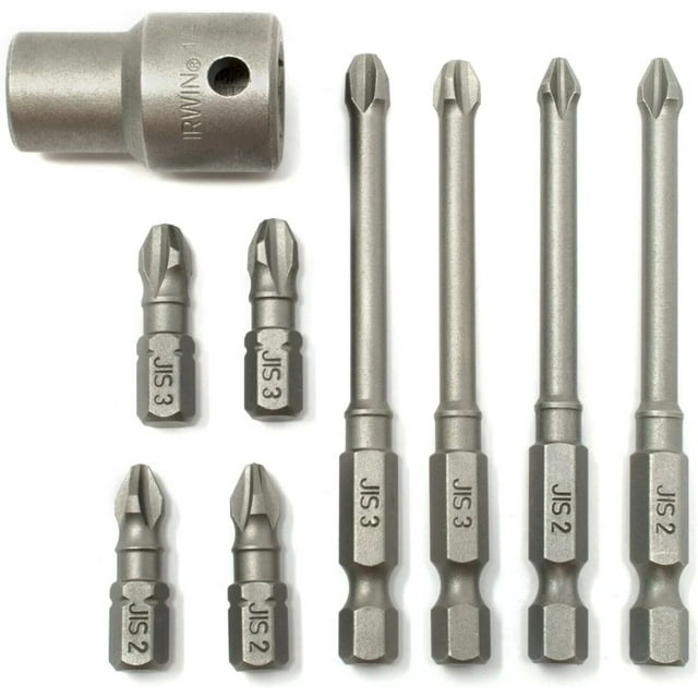 JIS (Japanese Industrial Standard) (8) Screwdriver Impact Bits + 3/8 ...