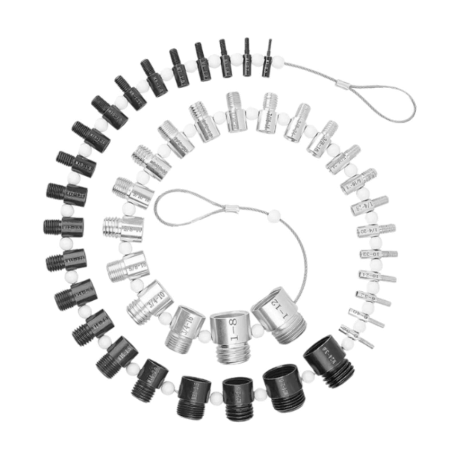 JISADER 44 Pieces Nut and Bolt Thread Checkers Measuring Tool for ...