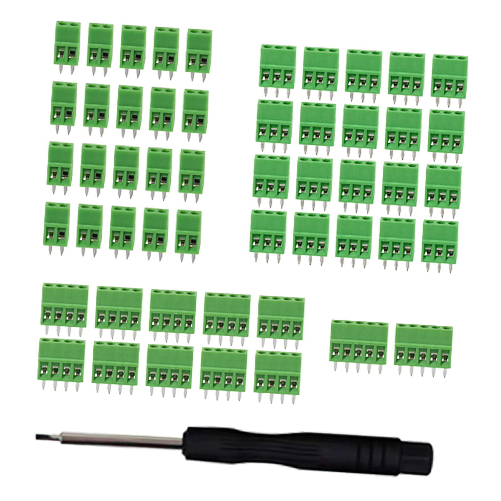 JISADER 52 Pieces Terminal Block Connector Kit Adaptor 150V 6A 2P 3P 4P ...