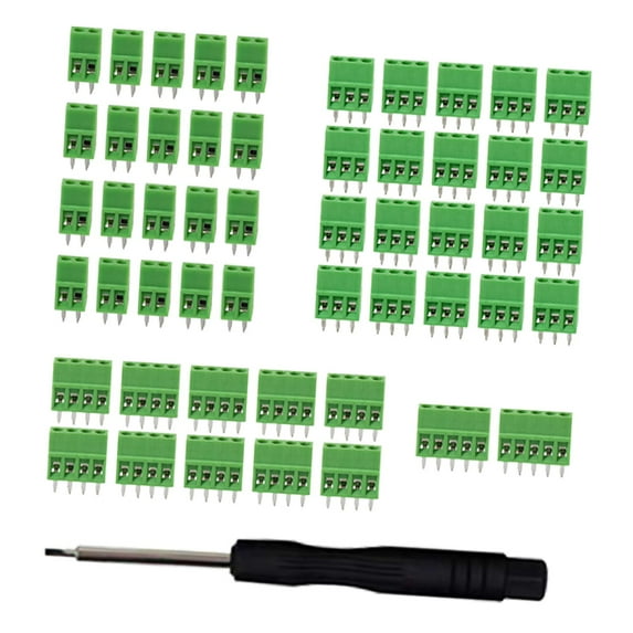 JISADER 52 Pieces Terminal Block Connector Kit Adaptor 150V 6A 2P 3P 4P ...