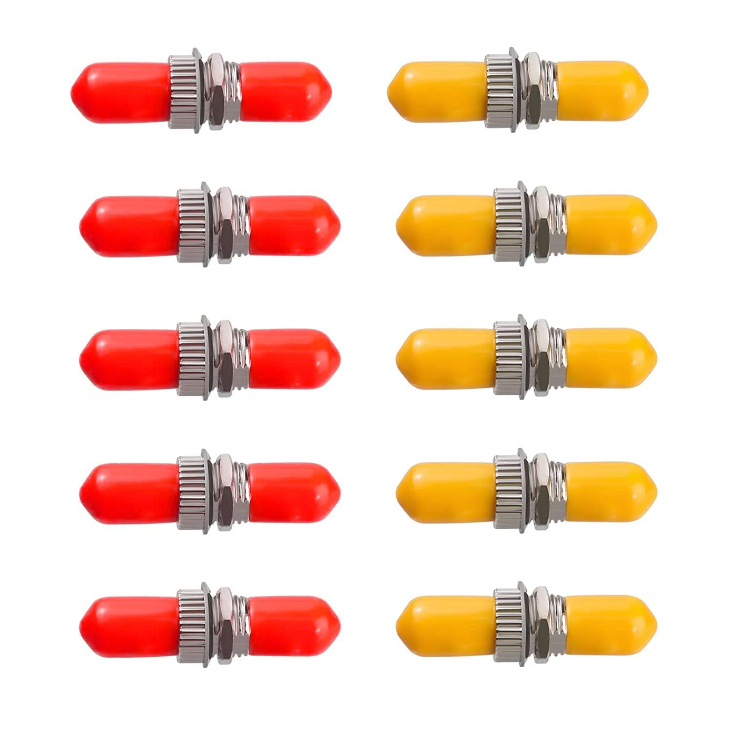 JISBEIFHA 10 Pack ST to ST Fiber Optical Coupler ST Fiber Optic Cable ...