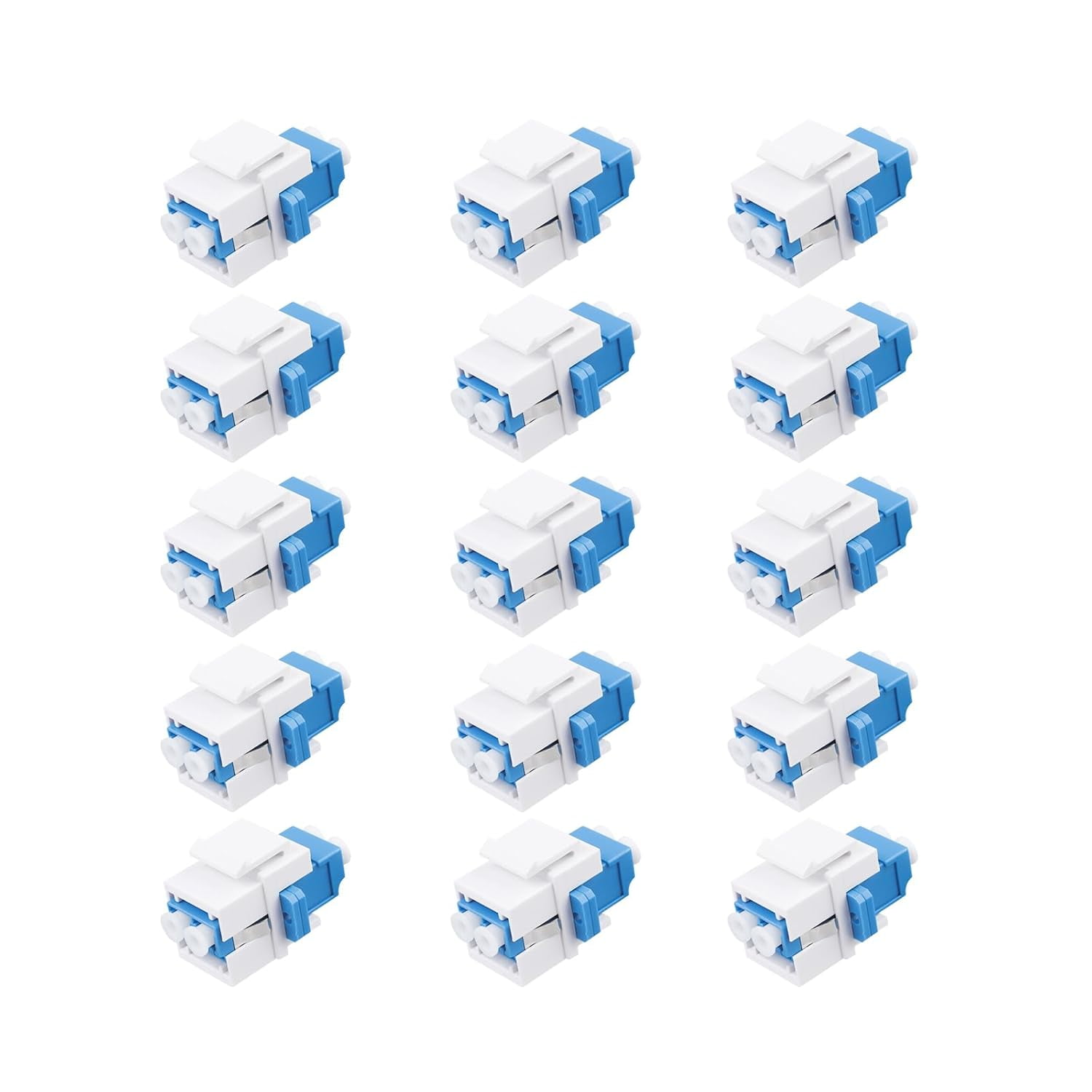 JISBEIFHA 15 Pack LC/UPC Fiber Optic Coupler Keystone Jack Modular for ...