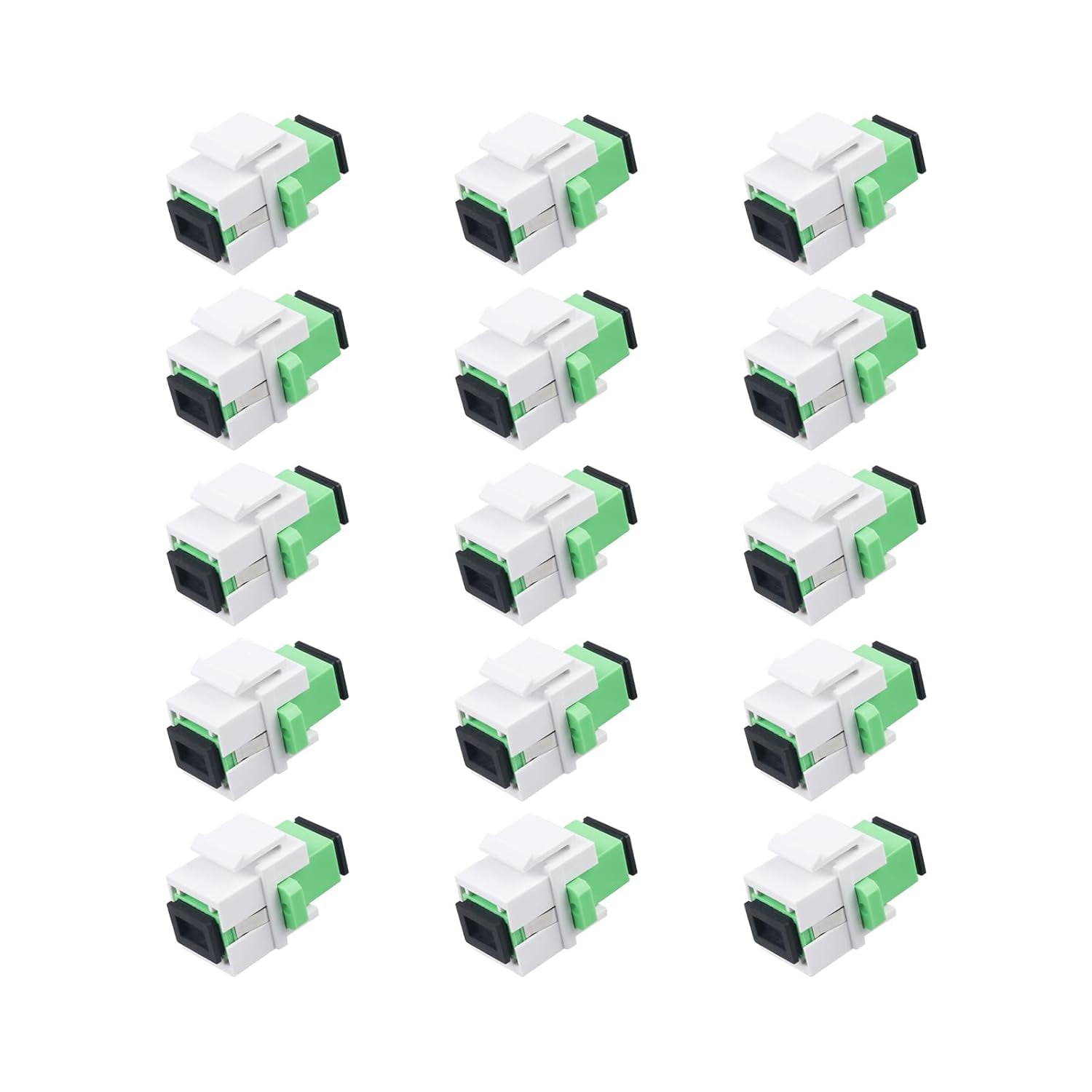 JISBEIFHA 15 Pack SC/APC Fiber Optic Coupler Keystone Jack Modular for ...