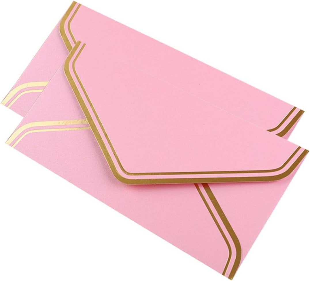 JISBEIFHA 20 Pcs Business Envelopes with Gold Border, Self-Adhesive V ...
