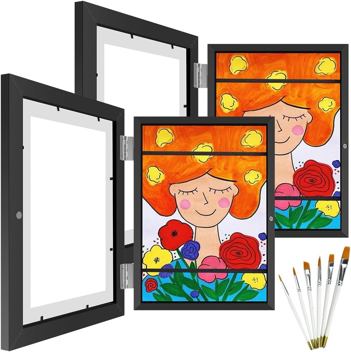 JISBEIFHA 2Pcs Kids Art Frame A4 Front Opening Photo Frames with Stand ...