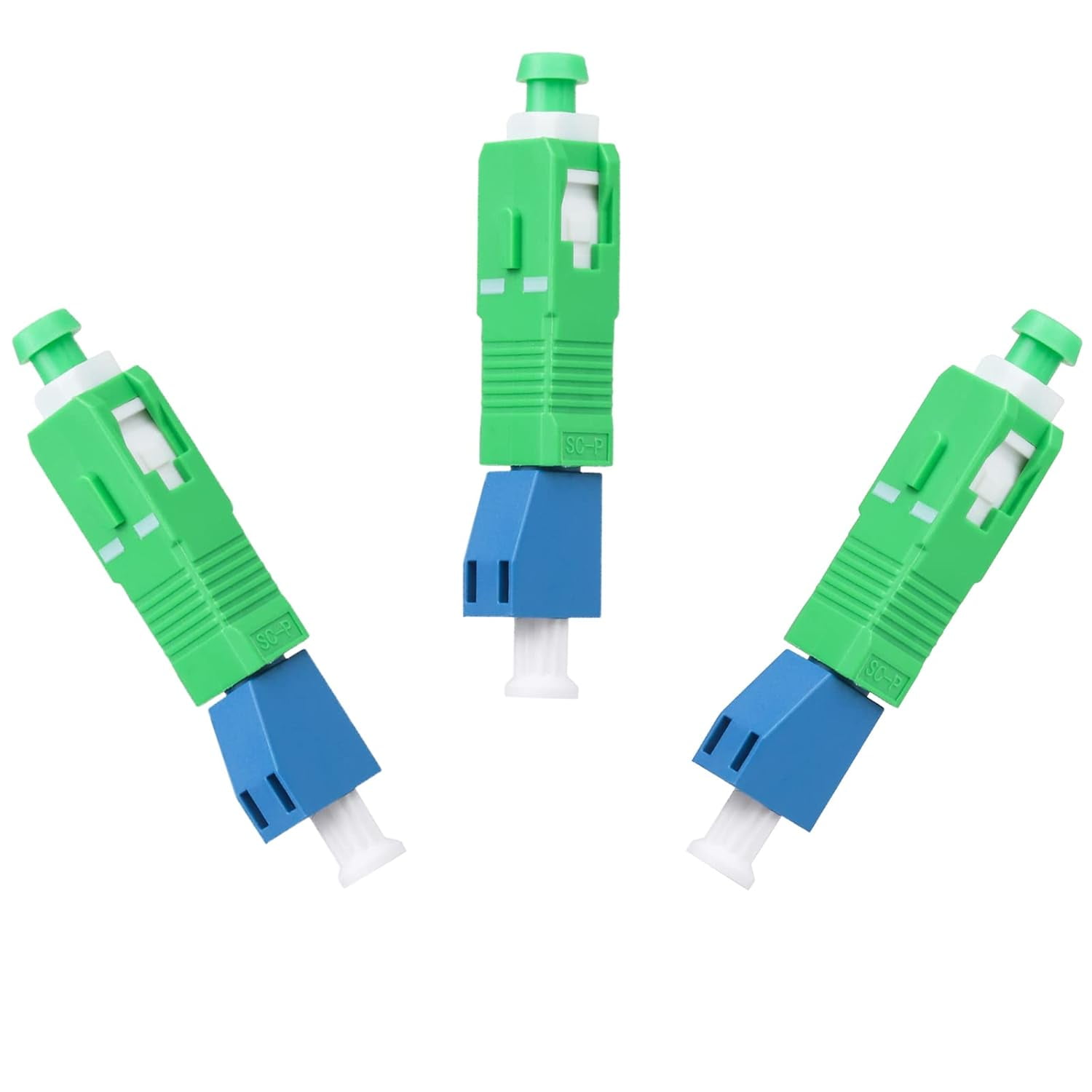 JISBEIFHA 3 Pack SC/APC Male to LC/UPC Female Singlemode Adapter Fiber Optic Connector FTTH ...