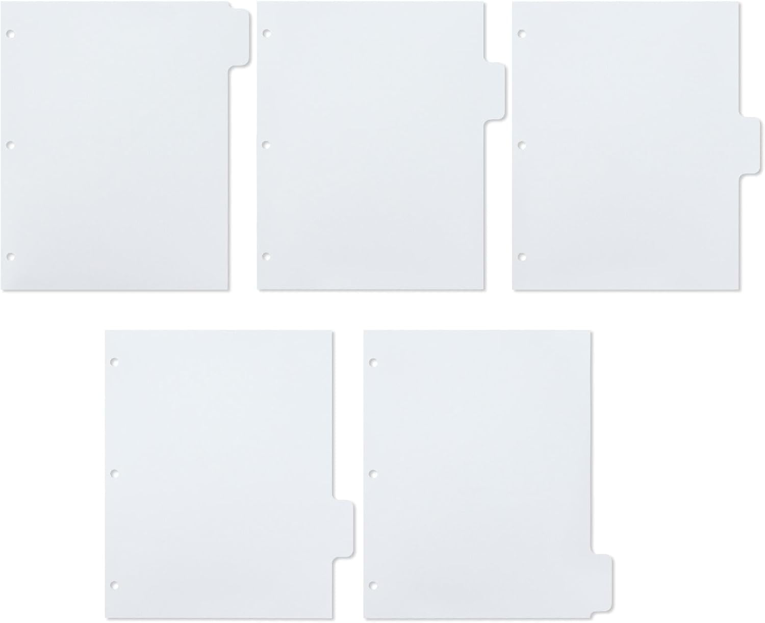 JISBEIFHA 3-Ring Binder Plastic Divider Set Clear 5-Tab Dividers Sheet ...