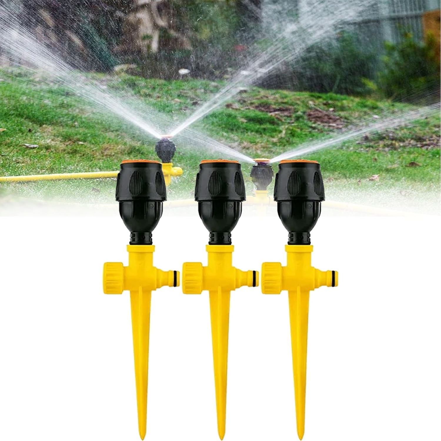 JISBEIFHA 360° Rotation Auto Irrigation System Garden Lawn Sprinkler ...