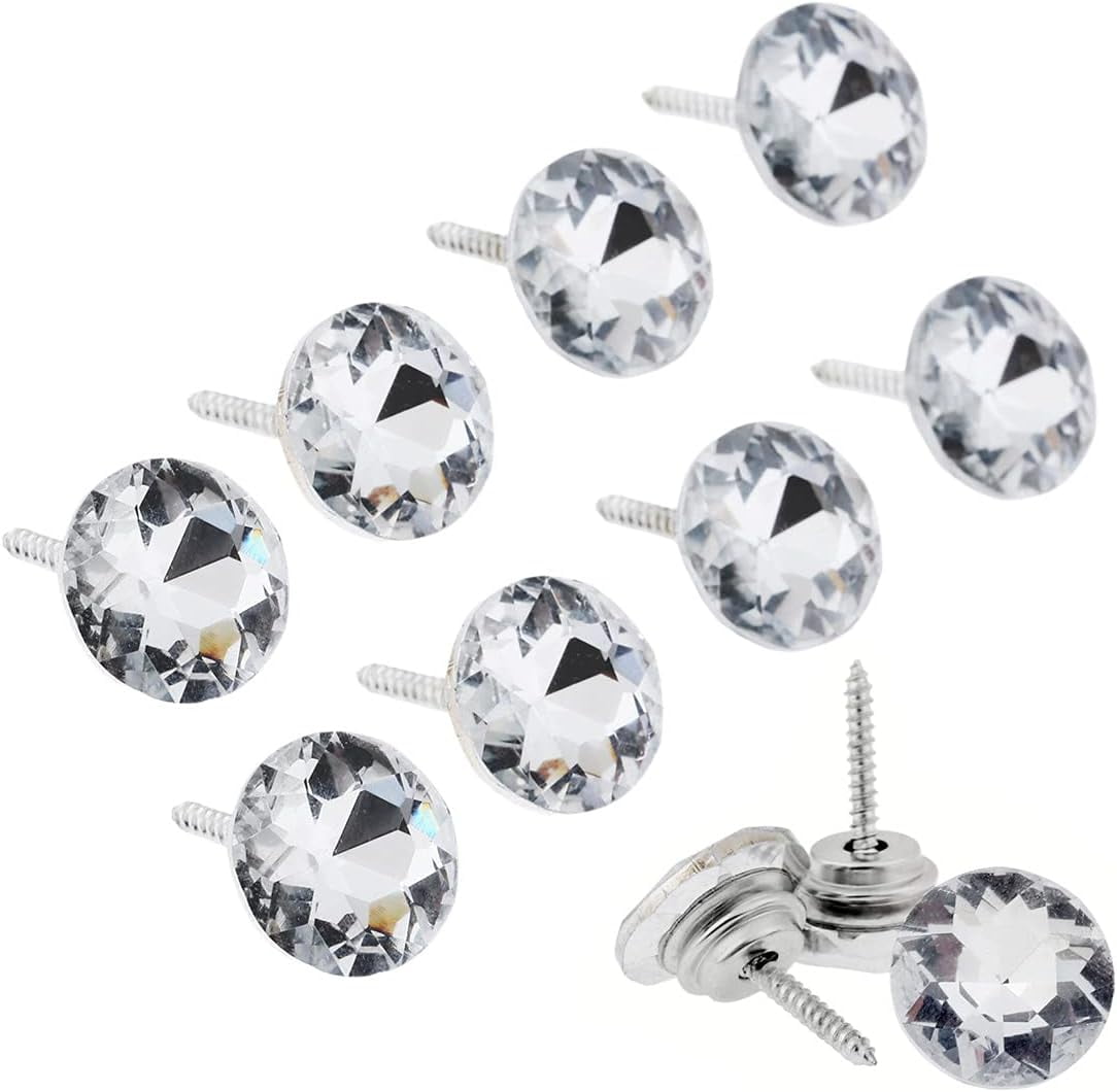 JISBEIFHA 50Pcs 20mm Crystal Upholstery Nails, Screws Sofa Sewing ...