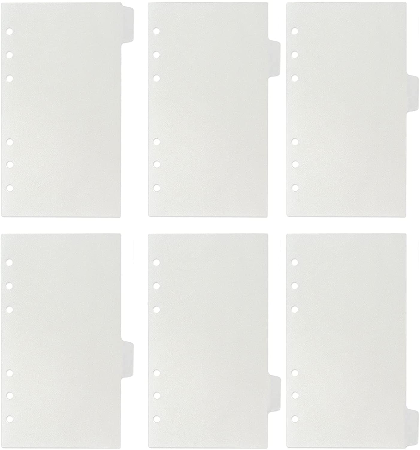 JISBEIFHA 6 Holes Transparent PVC Binder Divider Pages with Tabs Clear ...