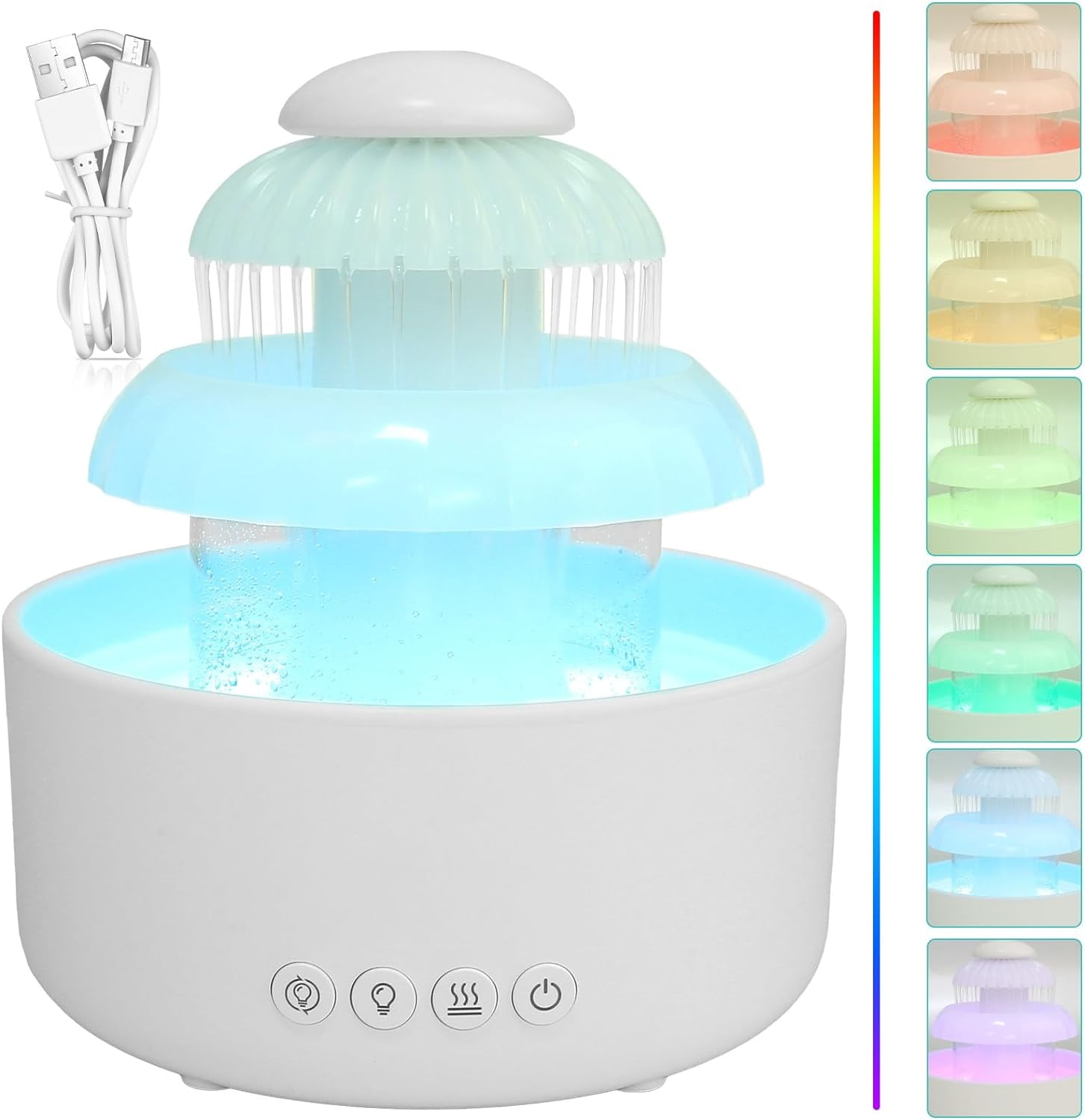 JISBEIFHA 780ml Rain Cloud Humidifier 7-Color Cloud Rain Humidifier ...
