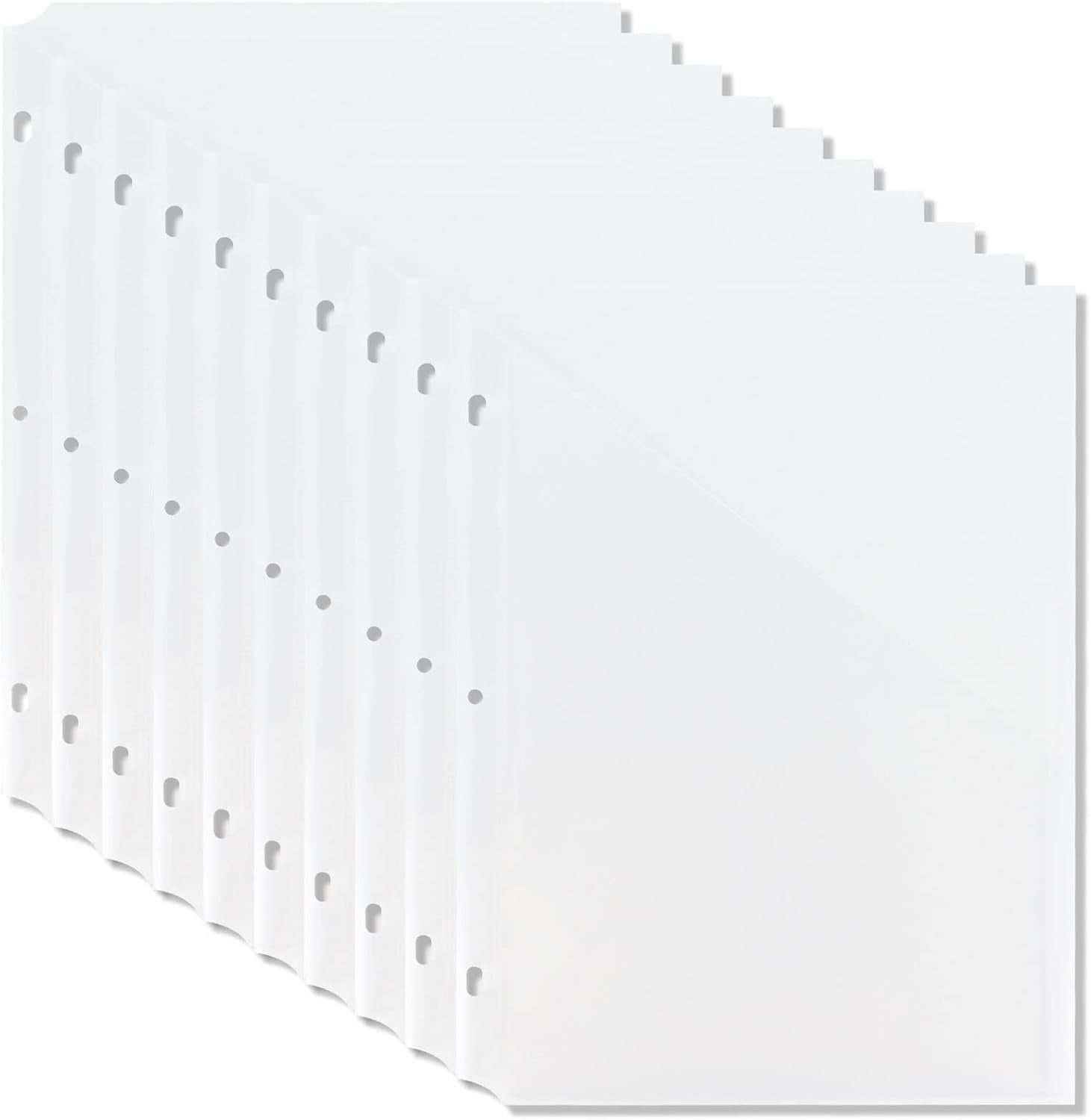 JISBEIFHA A4 3 Holes Binder Pockets Plastic Clear Document Folders ...