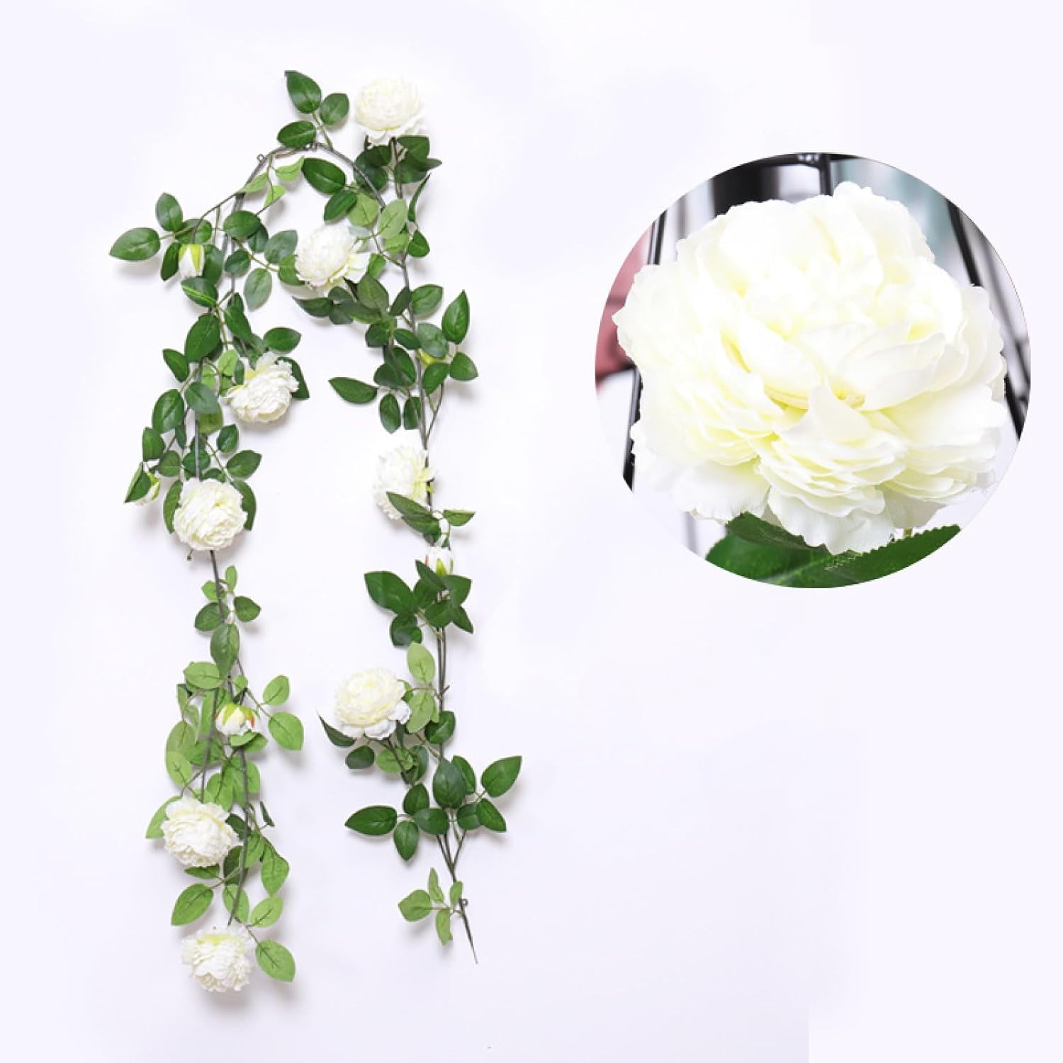 JISBEIFHA Air Conditioning Pipes Block Artificial Peony Flowers, Fake ...