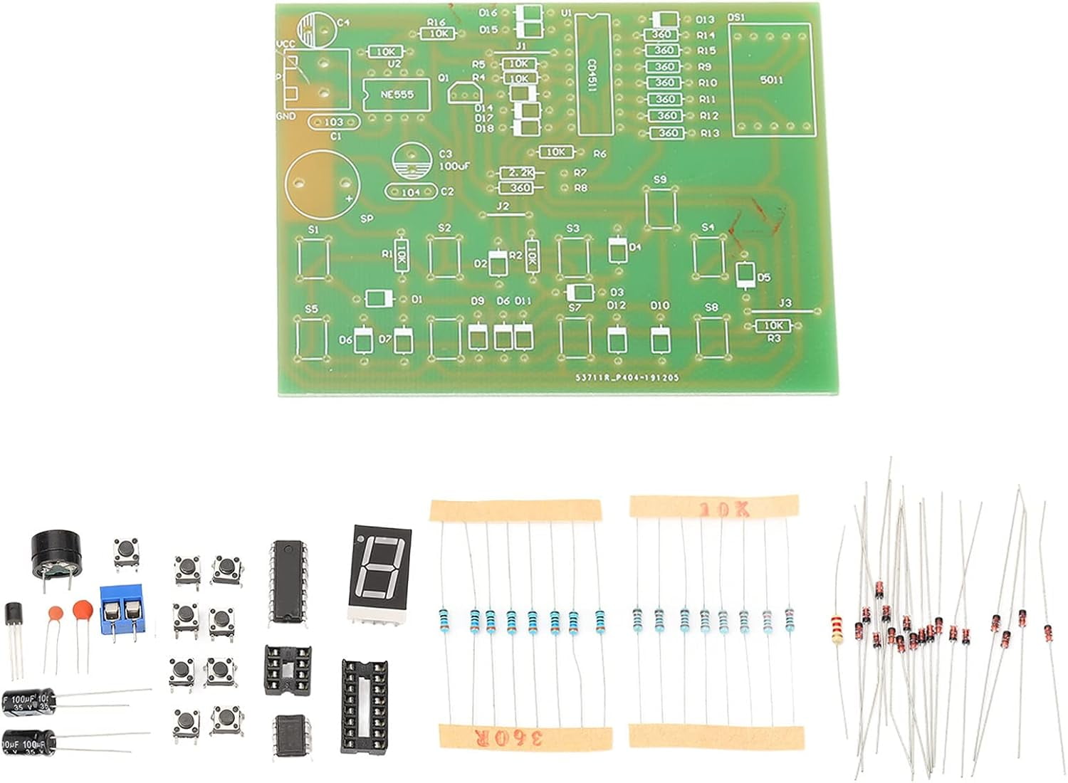 JISBEIFHA CD4511 Eight Way Digital Answerer Experiment Kit,Comprehensive Circuit Inclusion for ...