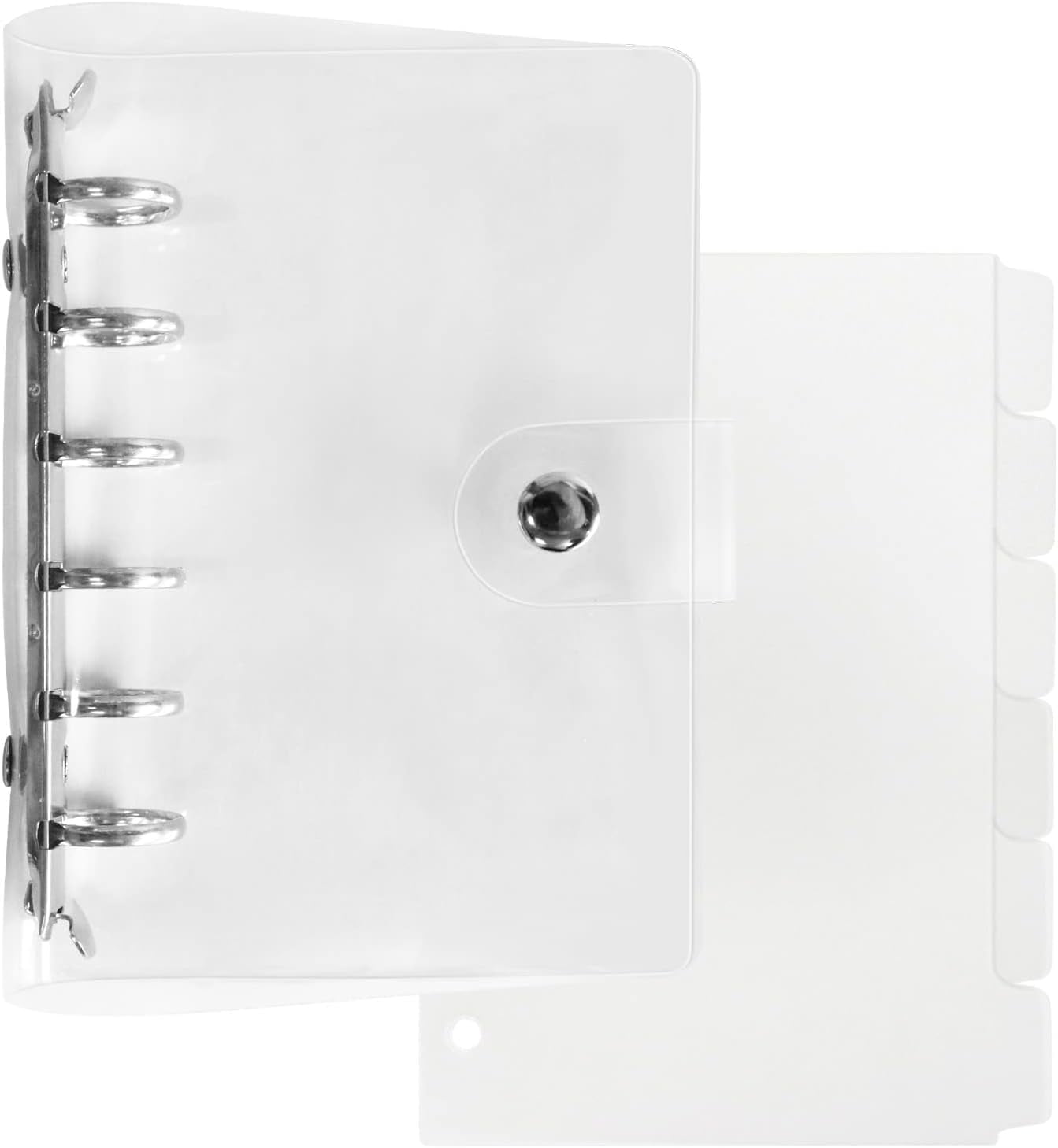 JISBEIFHA Clear A7 Binder Cover Index Dividers Set Loose Leaf 6 Rings ...