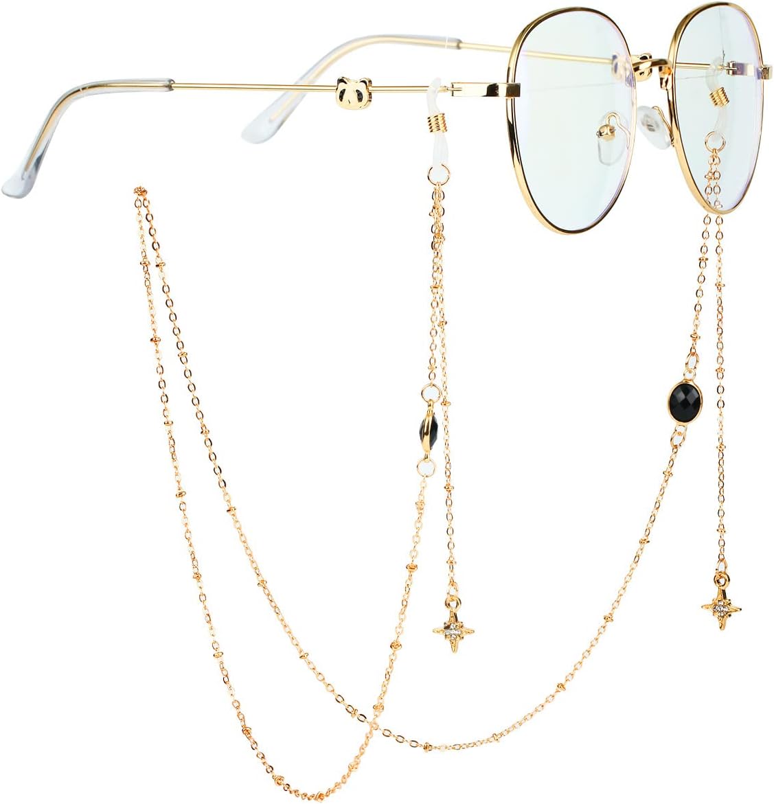 JISBEIFHA Crystal Eyeglass Chains Star Pendant Style Eyewear Retainer ...