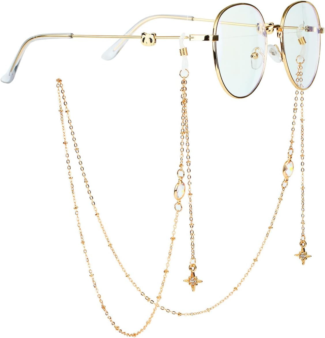 JISBEIFHA Crystal Eyeglass Chains Star Pendant Style Eyewear Retainer ...