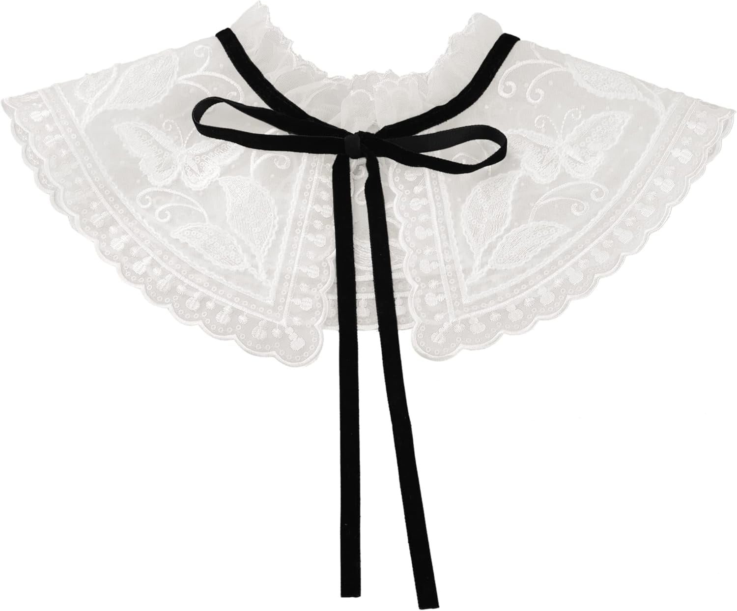 JISBEIFHA Detachable Fake Collar, Neck Ruff Mini Cape Choker False ...