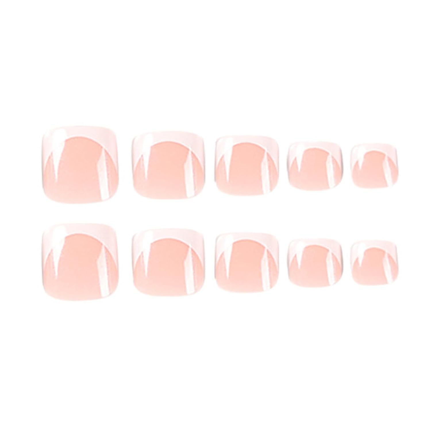 JISBEIFHA False Toe Full Cover French Fake Nails Toe Artificial Art ...