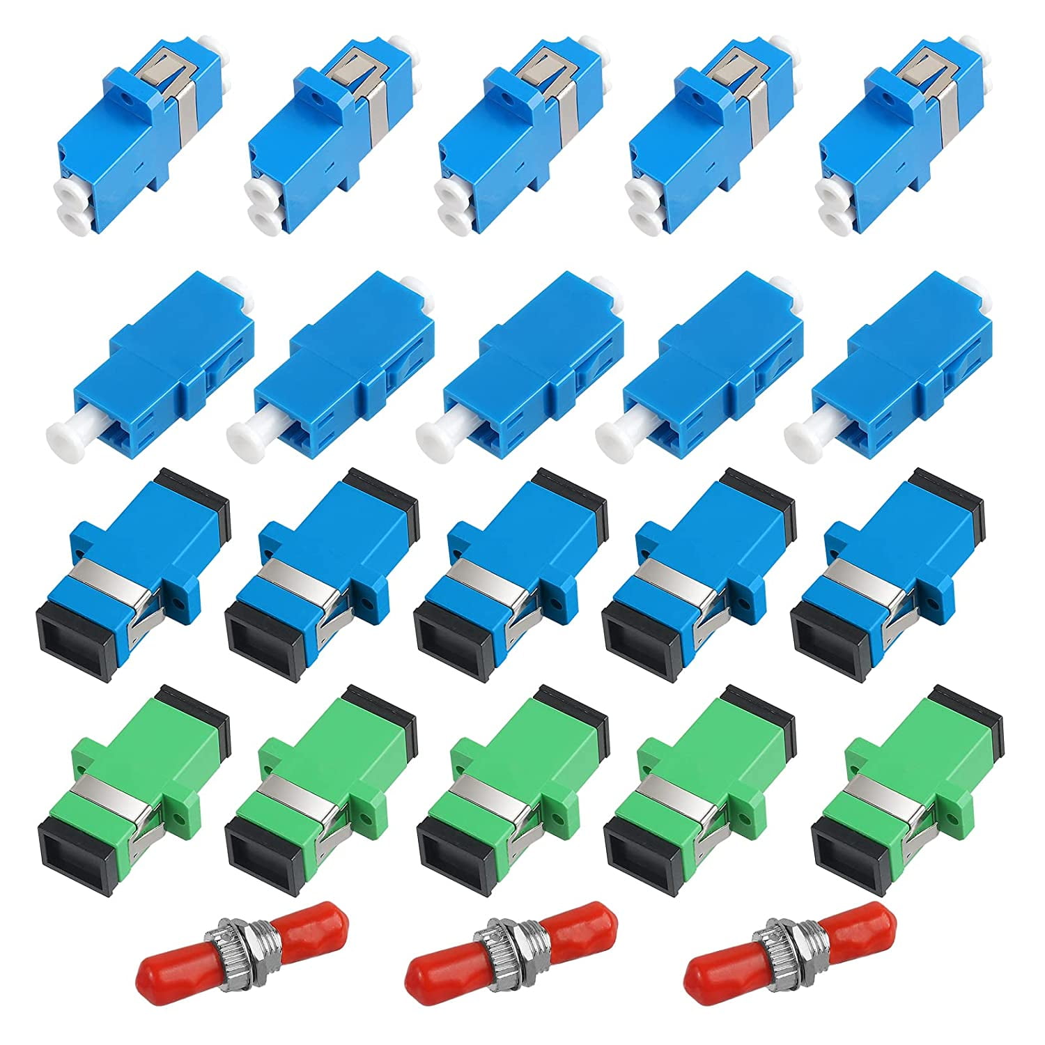 JISBEIFHA Fiber Optic Couplers Kit for SC/UPC, SC/APC, ST, LC Cables ...