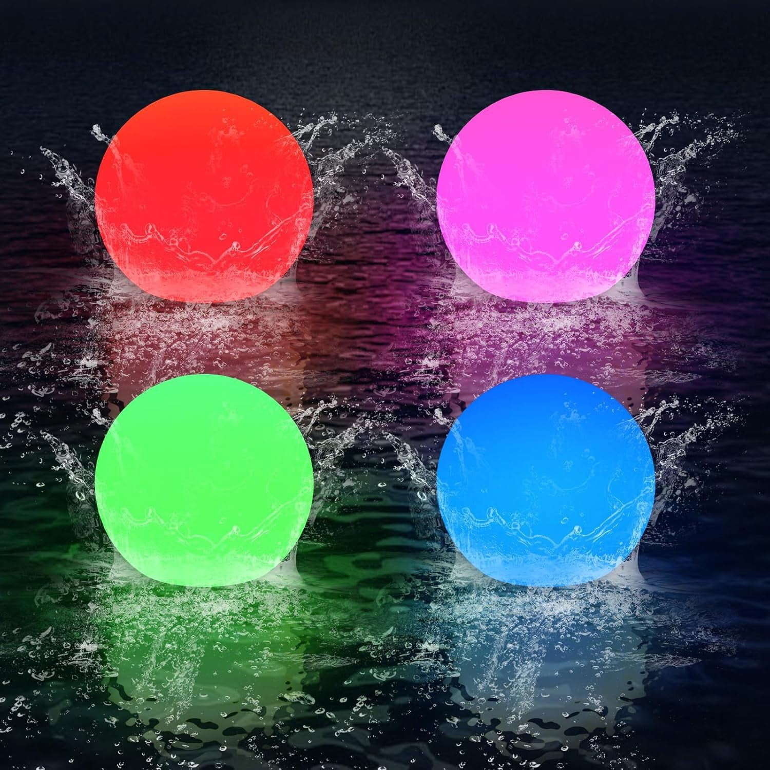 JISBEIFHA Floating Pool Lights Inflatable Waterproof IP68 Solar Glow ...