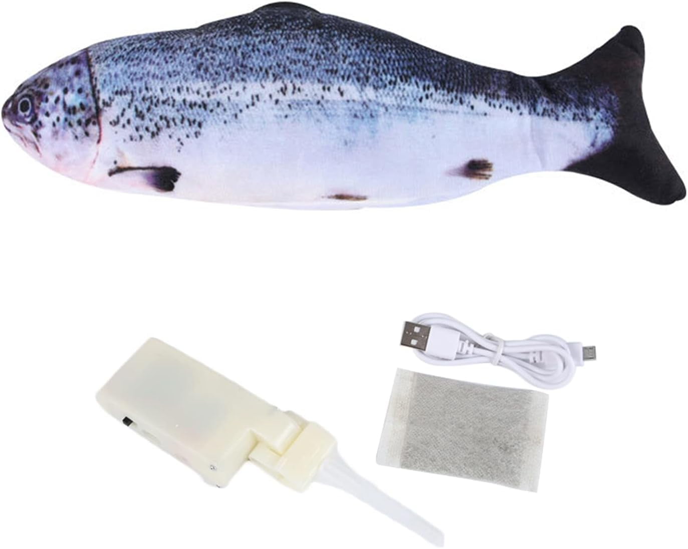 JISBEIFHA Flopping Fish Cat Toy, Flopping Fish Moving Fish Plush Toy ...