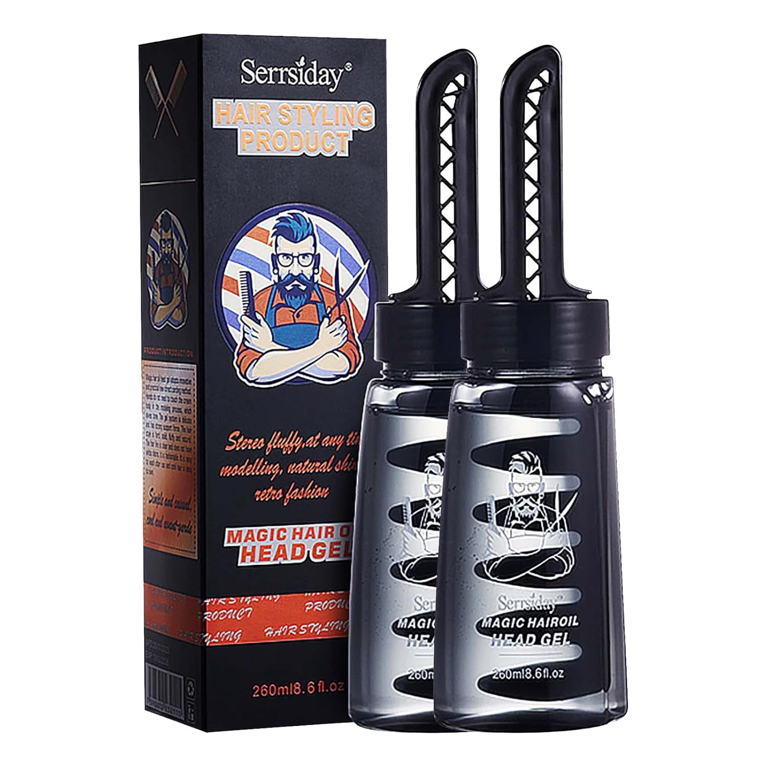 JISBEIFHA Men Hair Styling Gel with Comb, Long Lasting Fluffy Men Fast ...