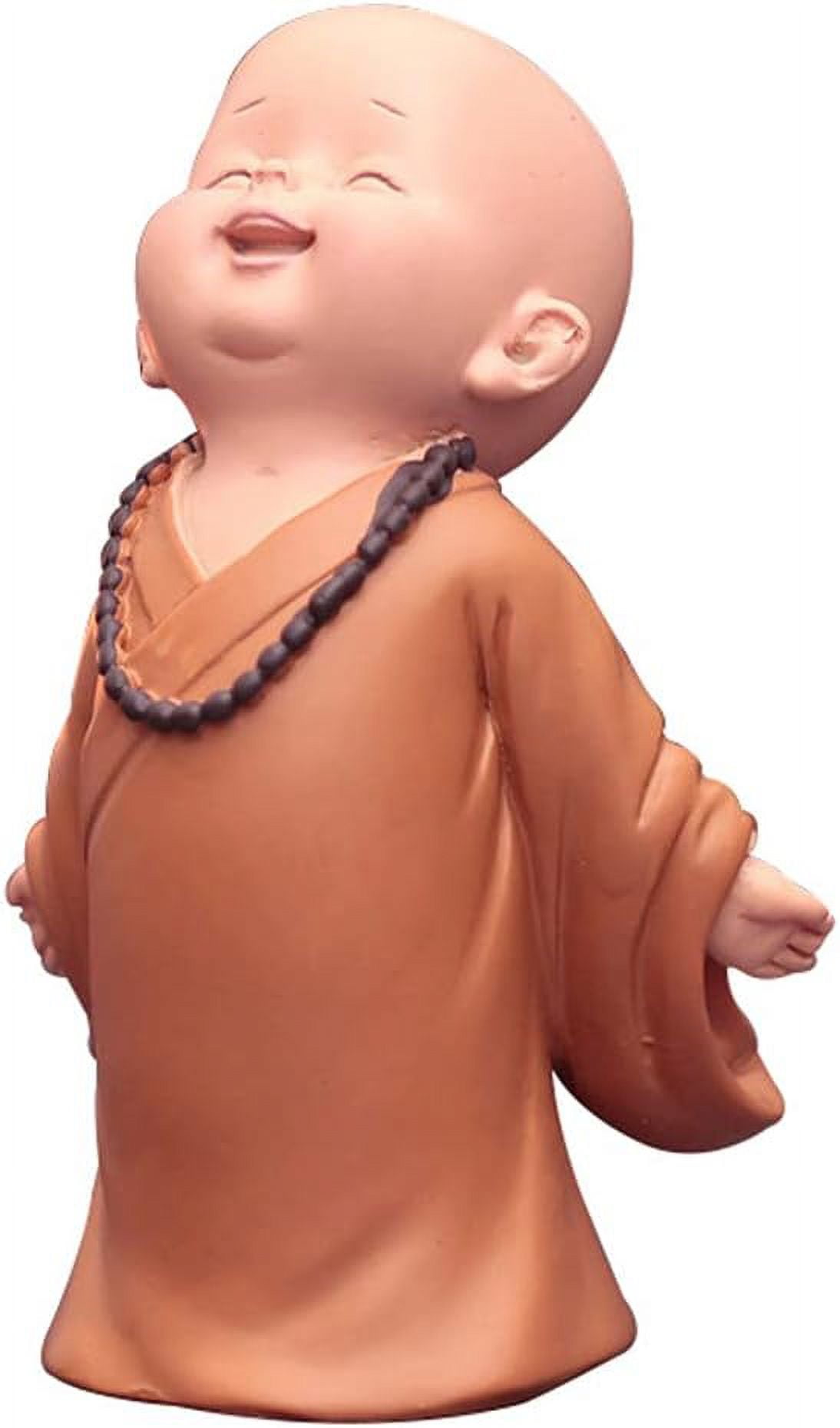 JISBEIFHA Mini Small Buddha Statue Monk, Resin Little Monk Sculpture ...