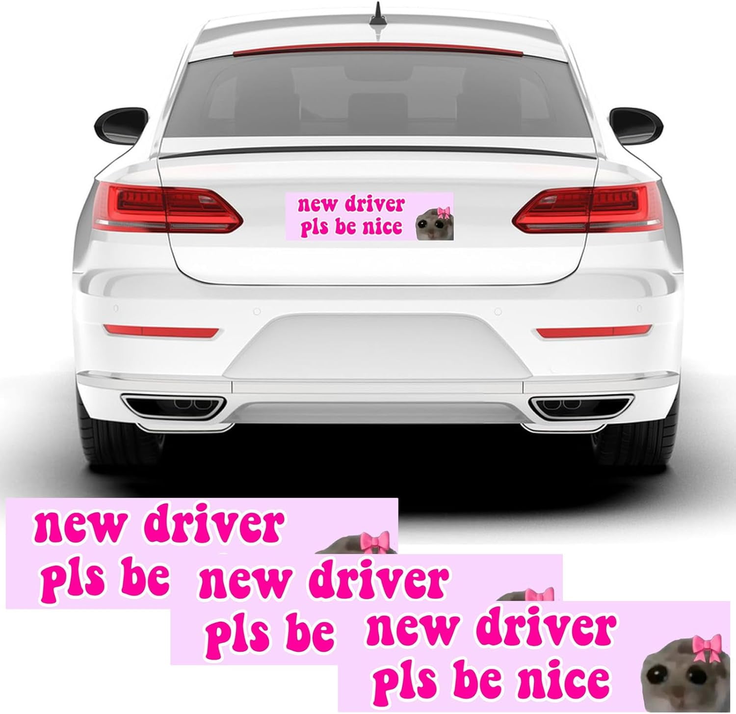 JISBEIFHA New Driver Please Be Nice,Student Driver Sticker, Reusable ...