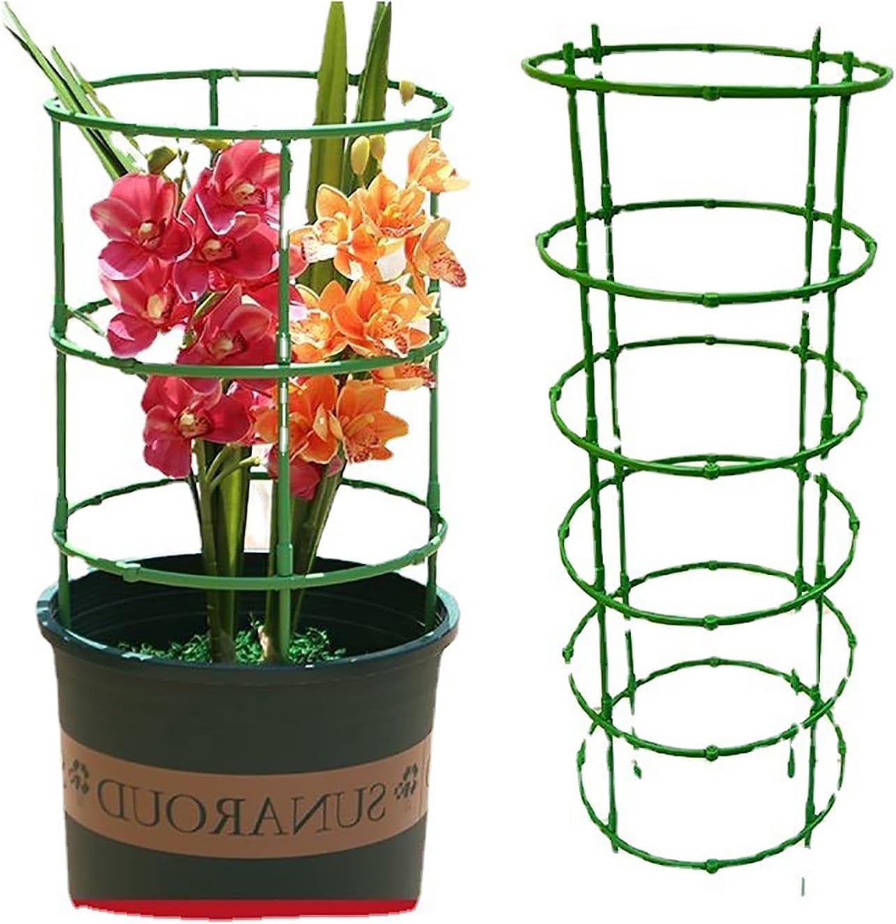 JISBEIFHA Plant Support Stakes Half Round Plant Stakes for Indoor ...