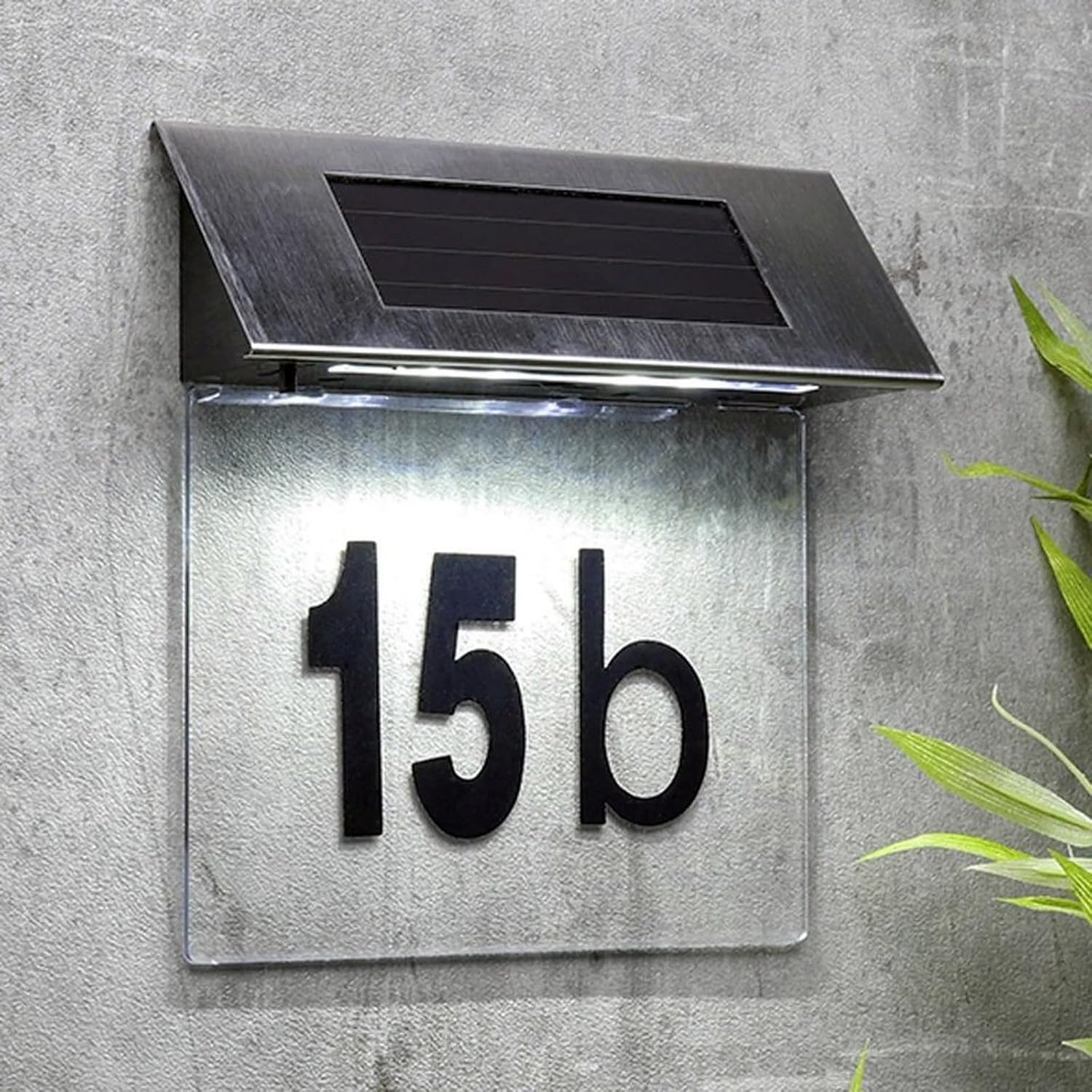 JISBEIFHA Solar Address Sign Lighted House Numbers IP44 Waterproof,LED ...