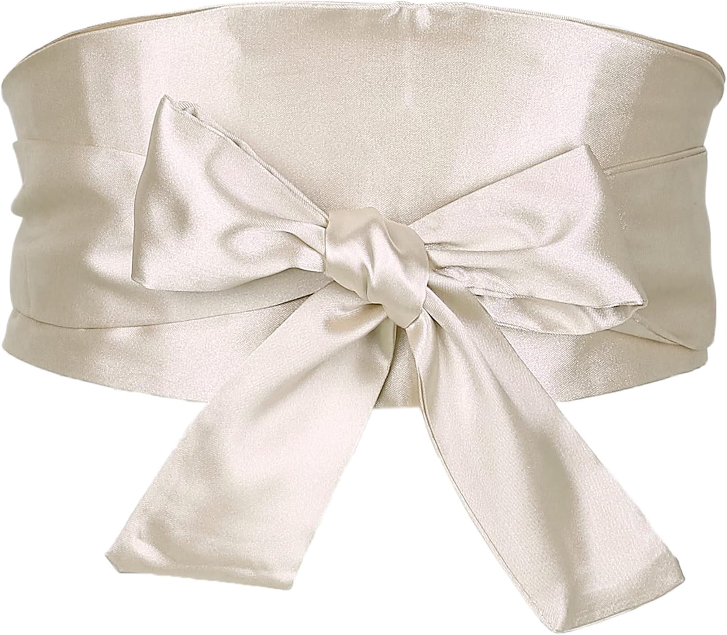 JISBEIFHA Women Satin Obi Belt, Self Tie Wrap Wide Waistband Belt for ...