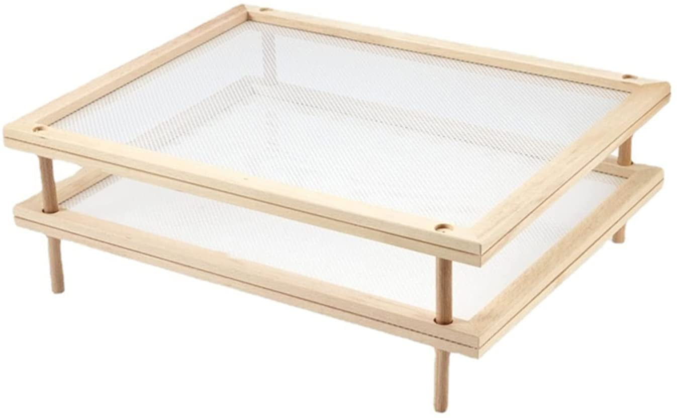 JISBEIFHA Wooden Pasta Herb Drying Racks,Stackable Food Dryer with Net ...